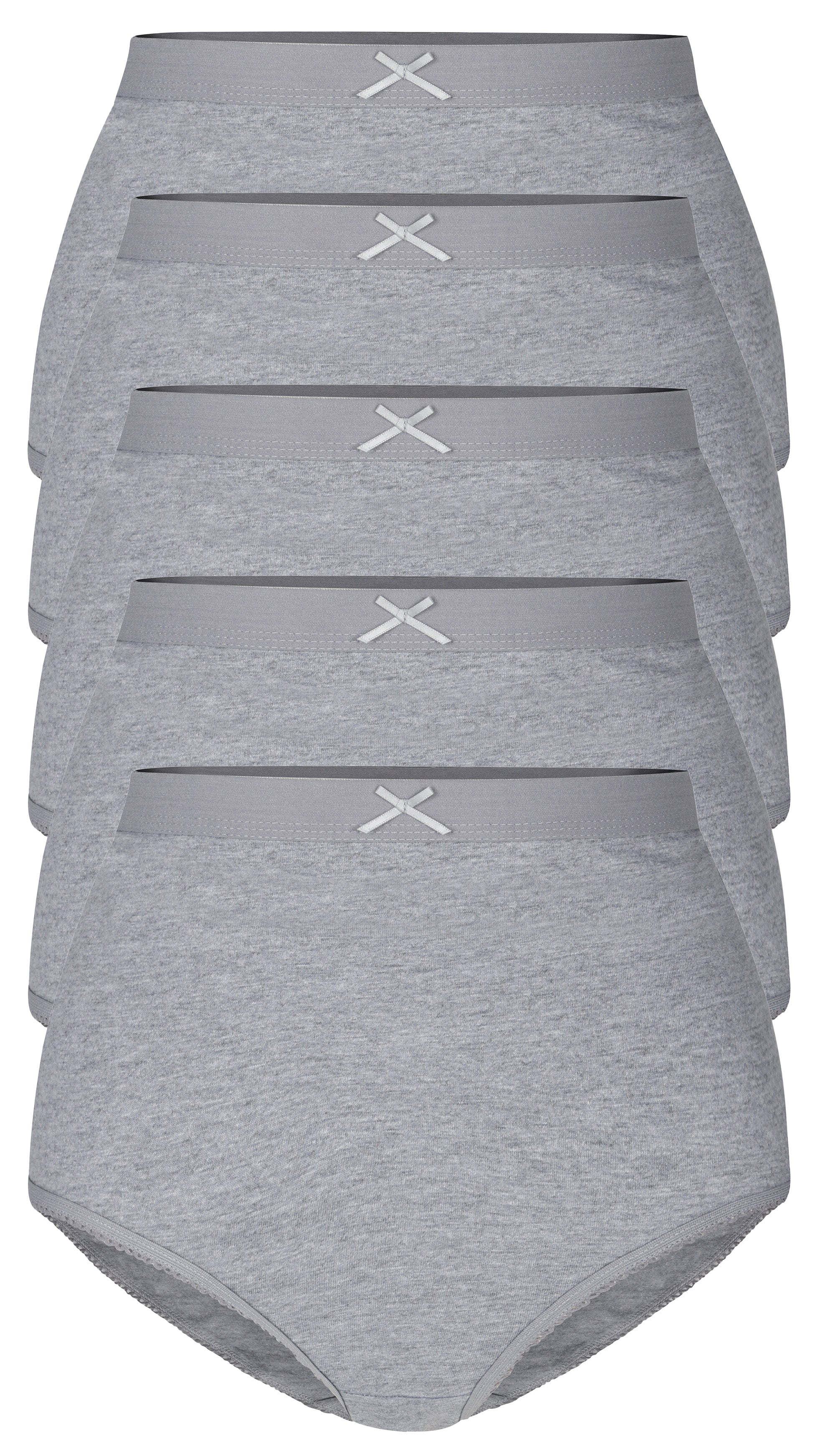 CurveWow 5 Pack Full Cotton Brief Grey