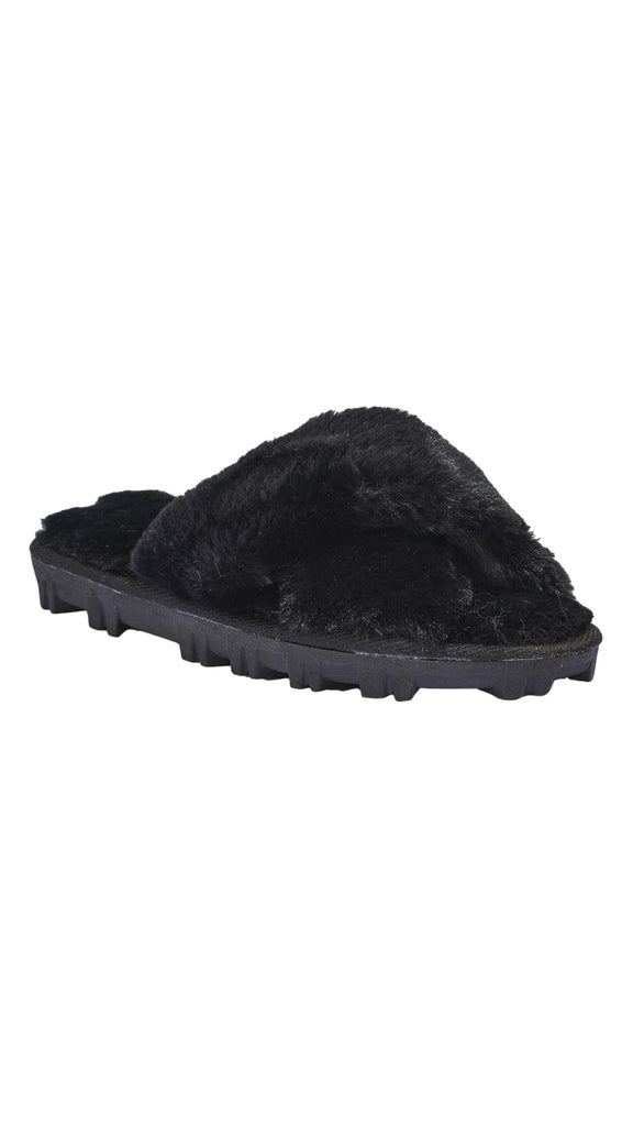 Criss Cross Slipper Black – Curvewow